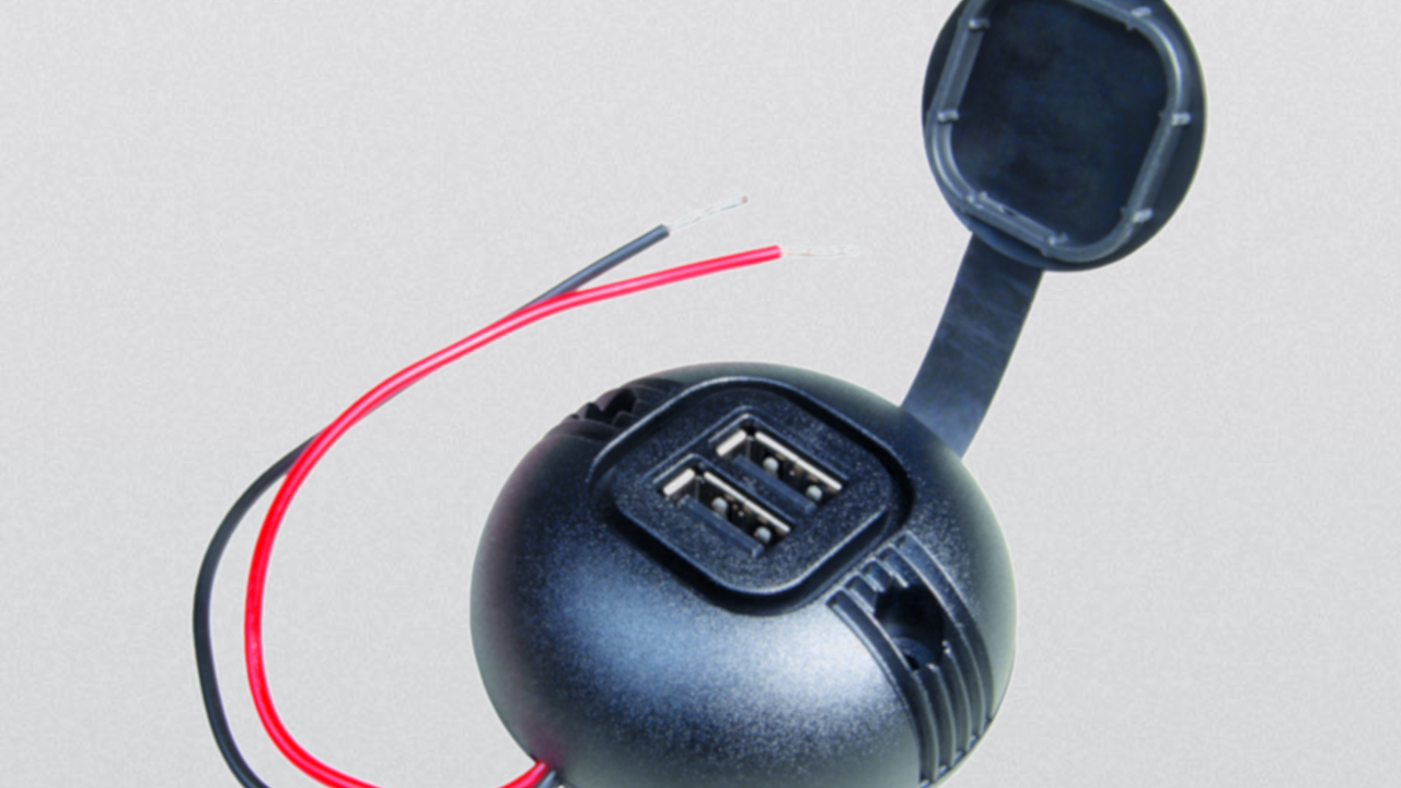 Round Power Double USB Surface Mounted Socket with cap: PRO CAR Auto ...